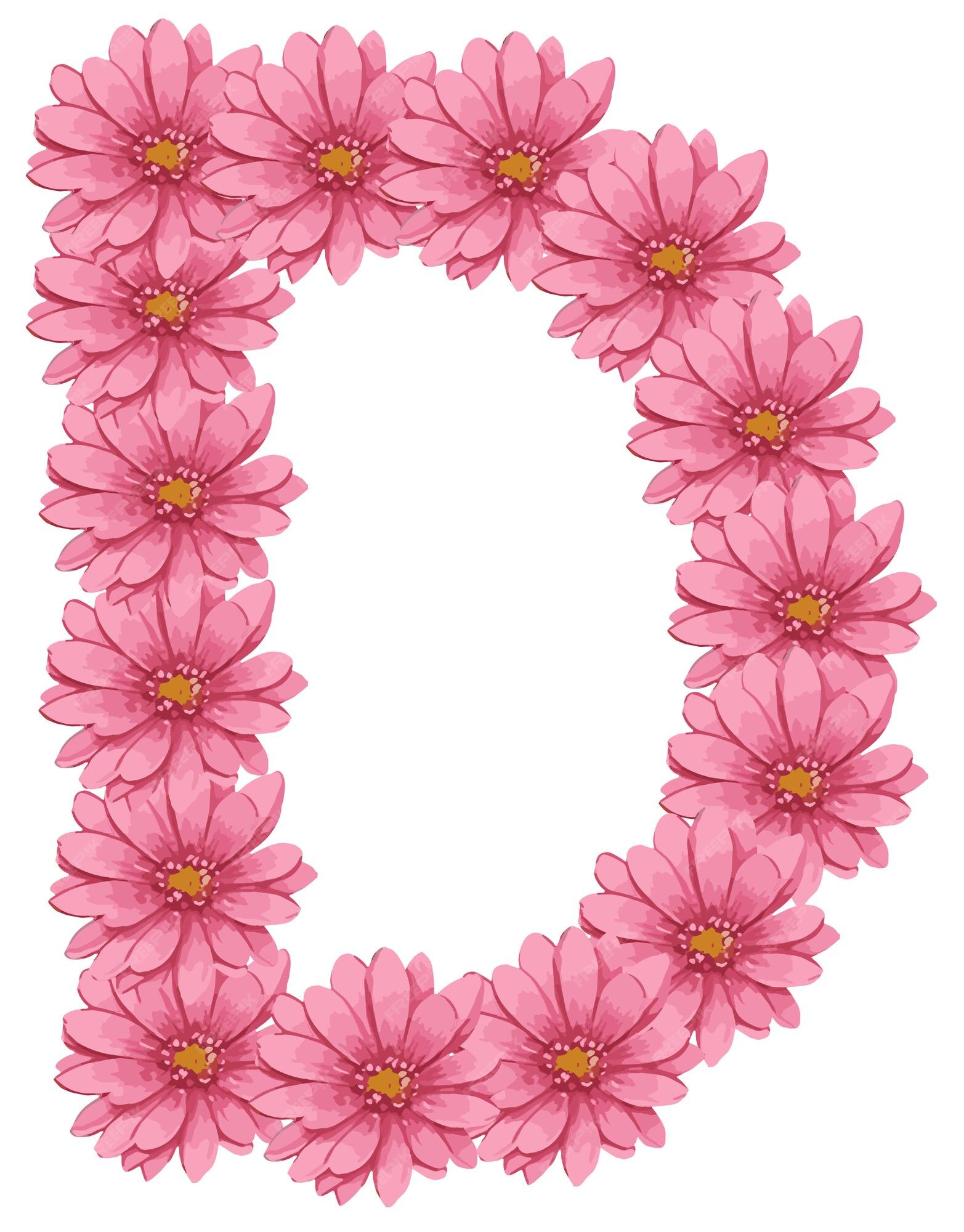 Premium Vector | Alphabet floral font d alphabet vector flower font Premium Vector | Alphabet floral font d alphabet vector flower font
