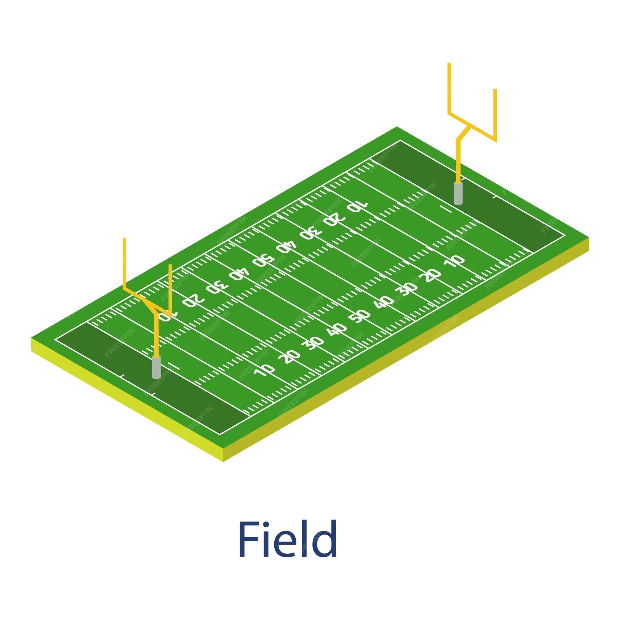 Premium Vector | American football field icon. isometric of american ... Premium Vector | American football field icon. isometric of american ...