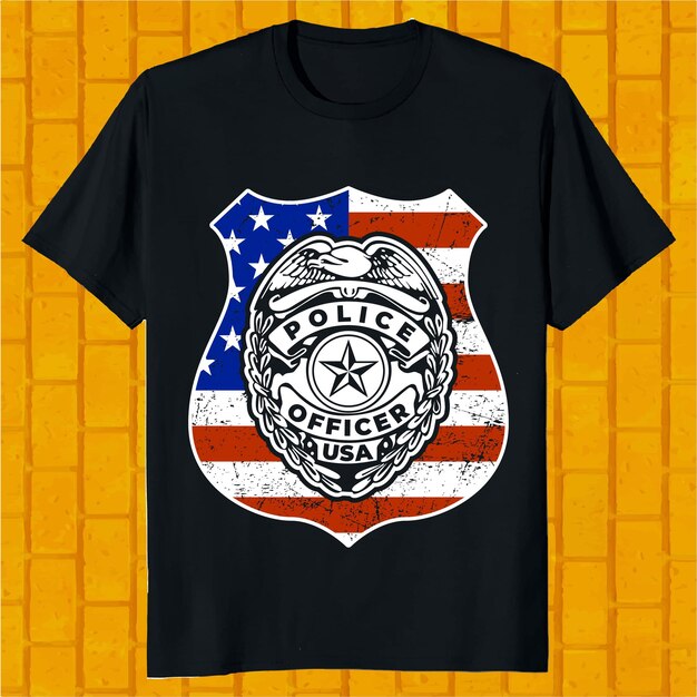 Premium Vector American Police Officer T Shirt Design