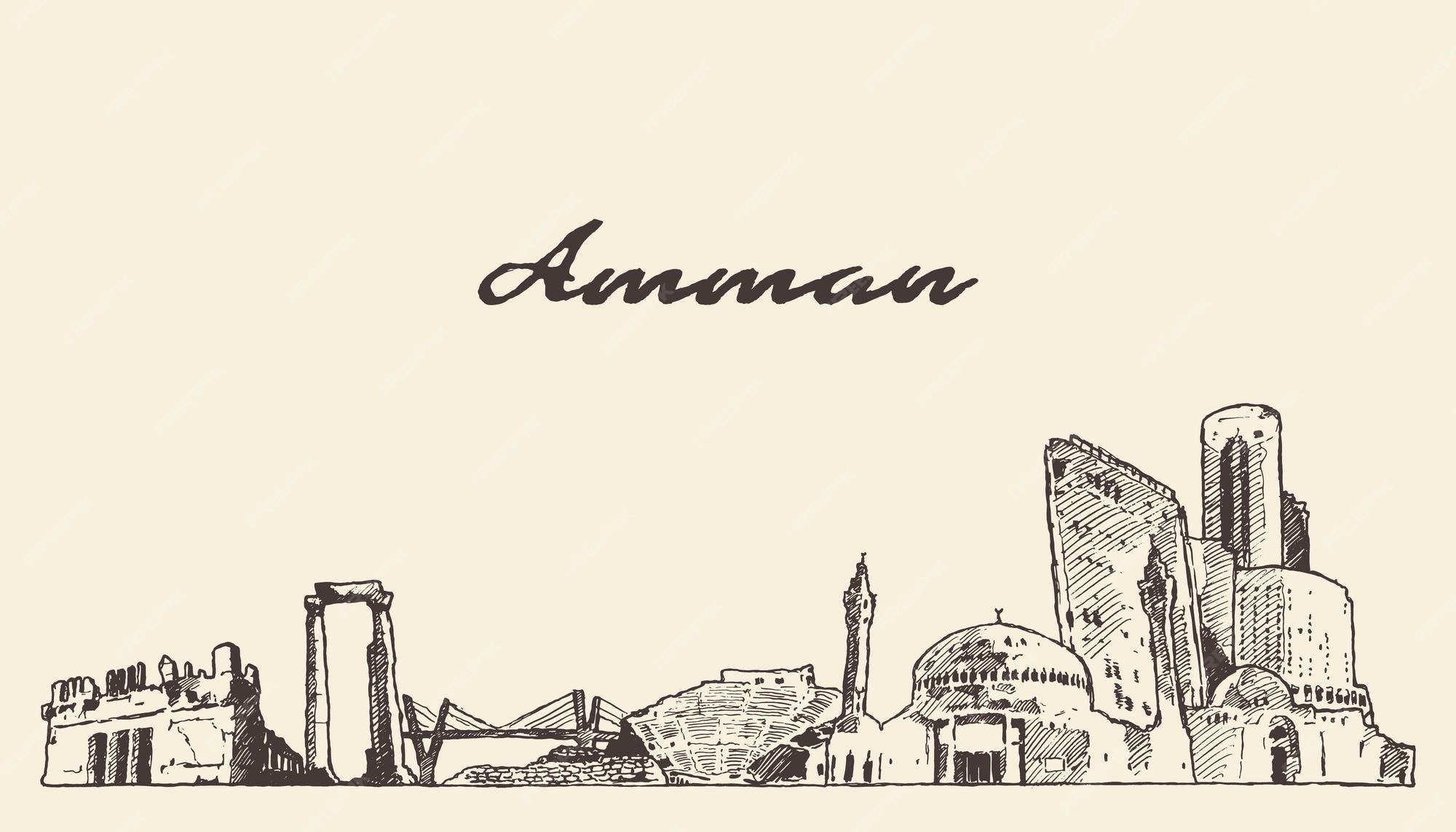 Premium Vector | Amman skyline, Jordan Premium Vector | Amman skyline, Jordan