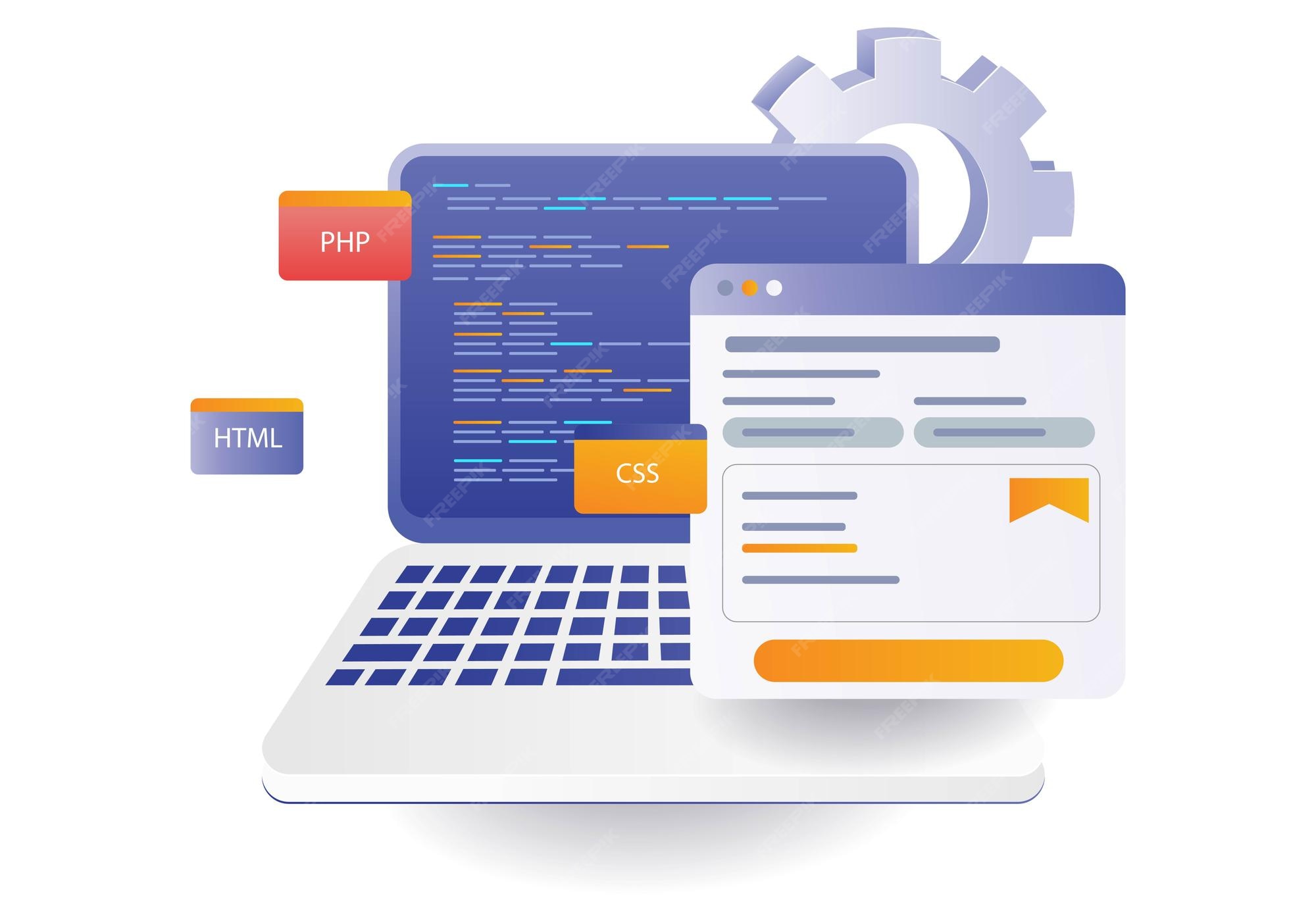 Premium Vector | Analysis of web developer application program language