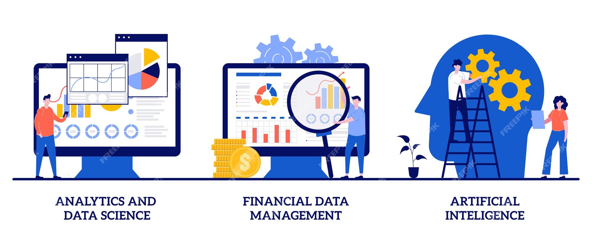 Premium Vector Analytics And Data Science Financial Data Management