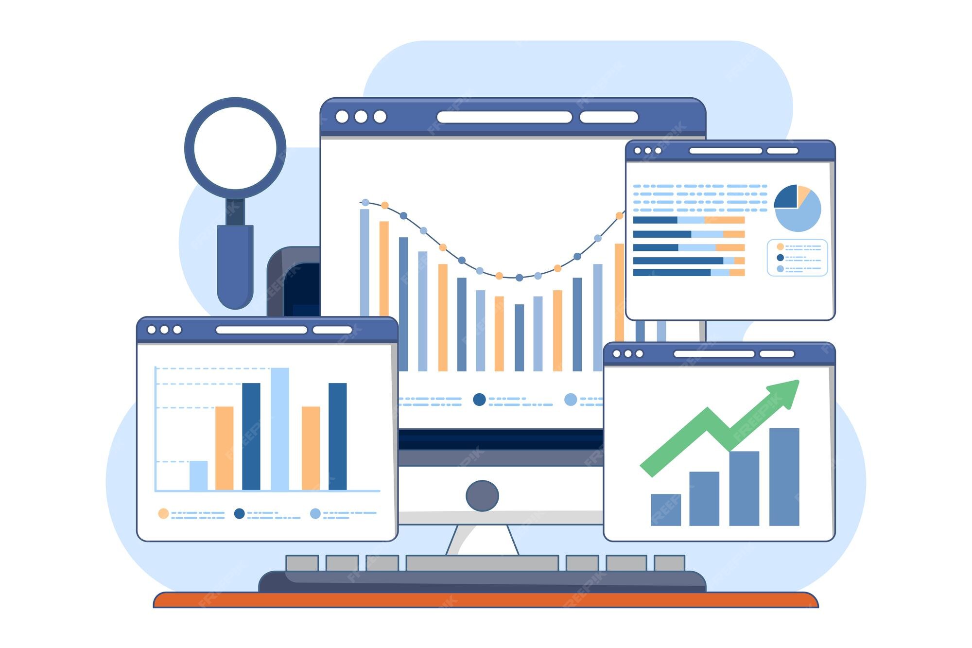 Premium Vector | Analytics and monitoring concept or web reporting ...