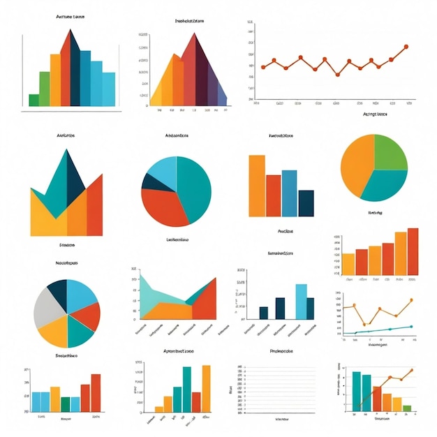 Analytics Vector Set White Background Isolated A High Quality Premium