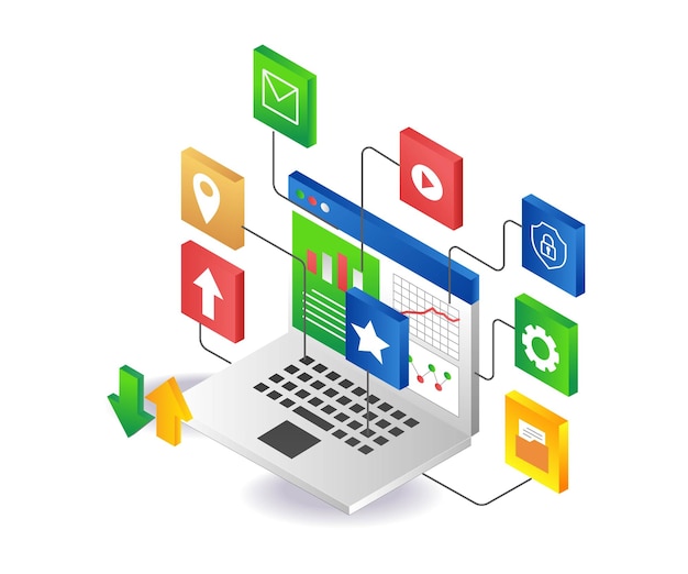 Premium Vector | Analyze the data of many applications Premium Vector | Analyze the data of many applications