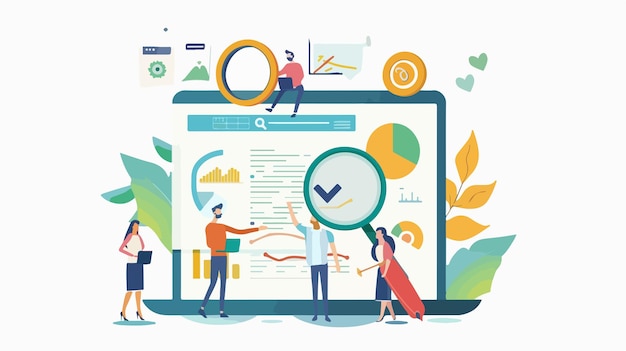 Analyzing SEO Effectiveness Professional Analytics Team Evaluating ... Analyzing SEO Effectiveness Professional Analytics Team Evaluating ...