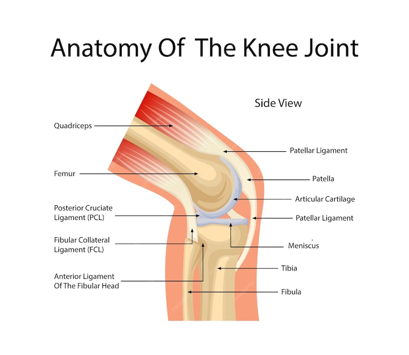 Premium Vector | Anatomy of the knee joint Premium Vector | Anatomy of the knee joint