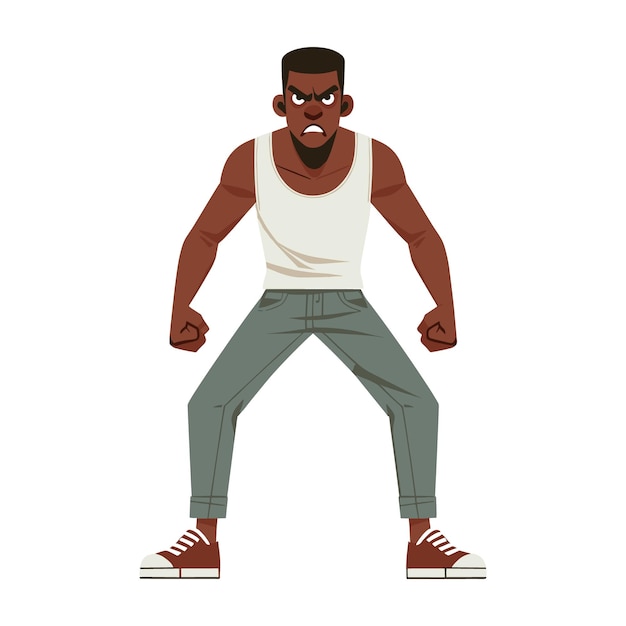 Premium Vector | Angry black man flat design vector illustration Premium Vector | Angry black man flat design vector illustration
