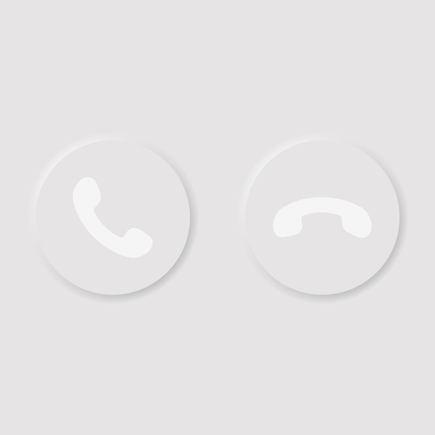 Premium Vector | Answer and decline icon in neumorphism style. Premium Vector | Answer and decline icon in neumorphism style.