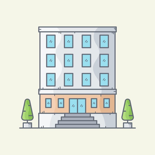 Premium Vector | Apartment building vector illustration Premium Vector | Apartment building vector illustration
