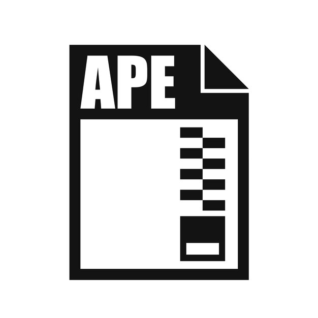 Premium Vector | Ape file vector icon flat design style Premium Vector | Ape file vector icon flat design style