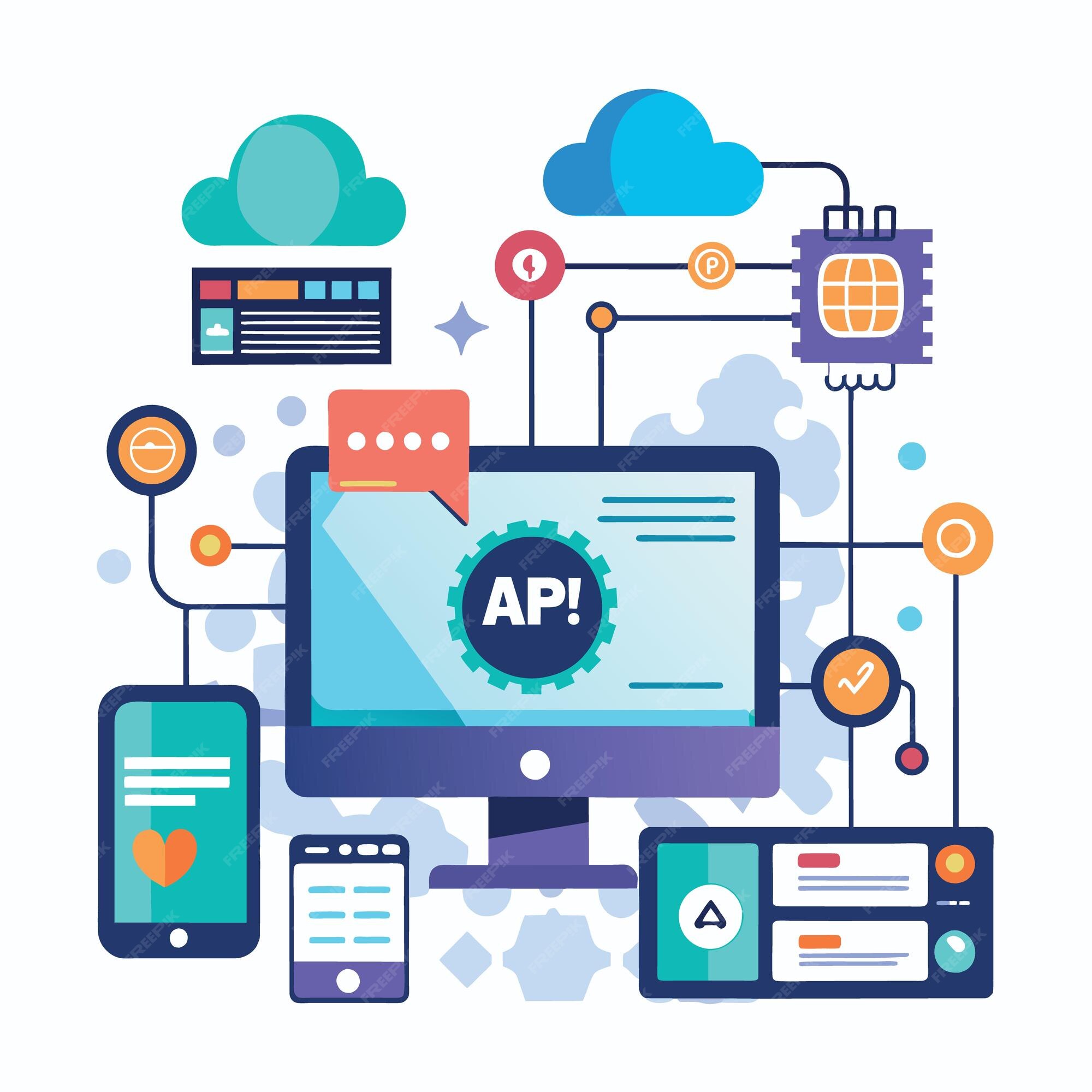 Premium Vector Api Application Programming Interface To Connect Between Software Or