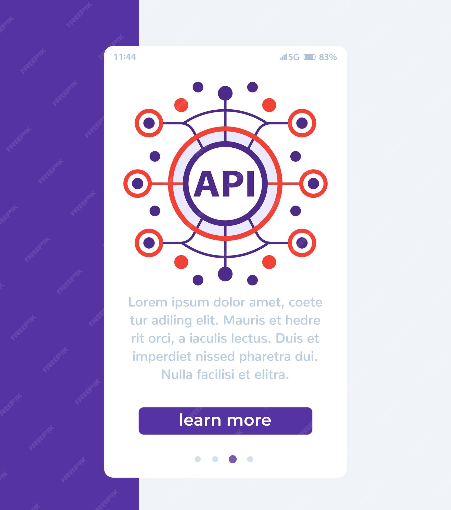 Premium Vector | Api, application programming interface, mobile banner ...