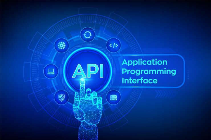 Premium Vector | Api. application programming interface. robotic hand ...