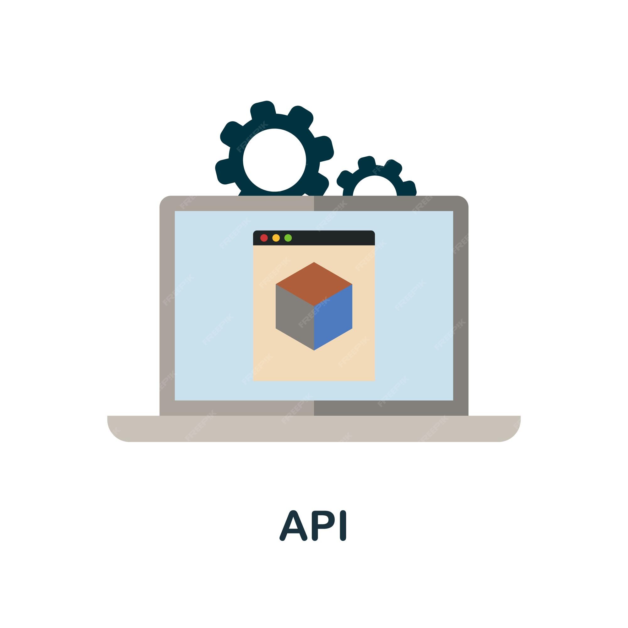 Api 평면 아이콘 Fintech 컬렉션에서 간단한 요소 색상 웹 디자인 템플릿 Infographics 등을 위한 Creative Api 아이콘 프리미엄 벡터