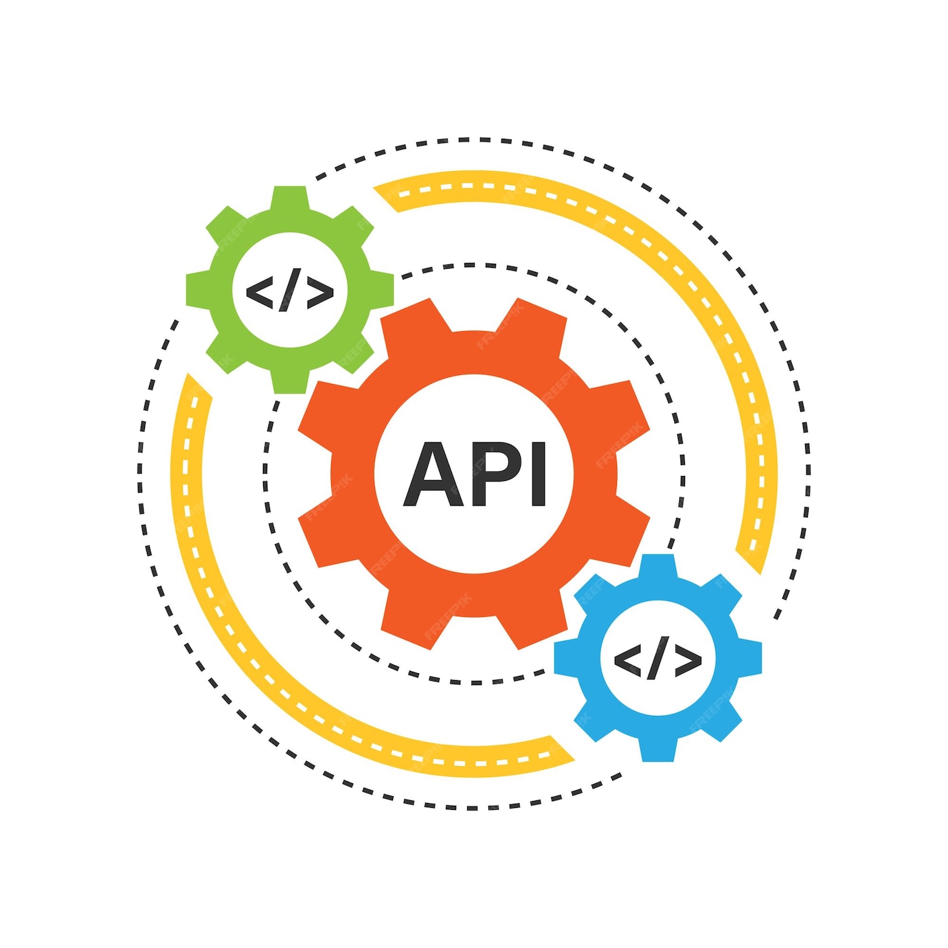 Premium Vector | API icon in flat style Software integration vector ...