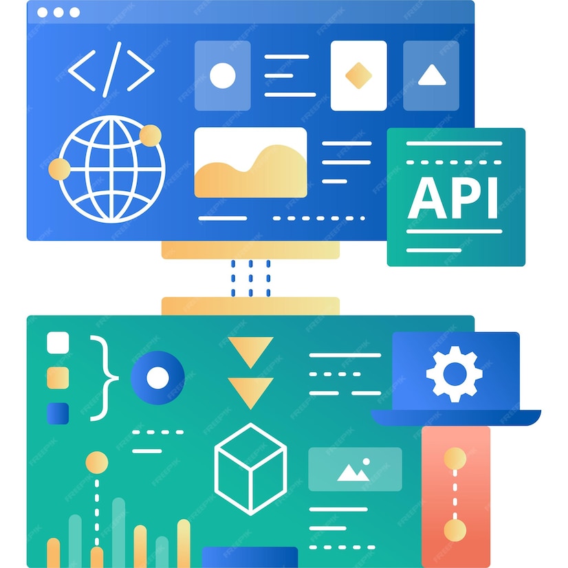 Premium Vector | Api modeling icon vector web interface development