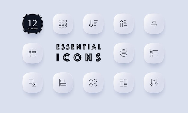 Premium Vector App Menu Set Icon Application List Settings Tiles Adjust Control Phone Computer
