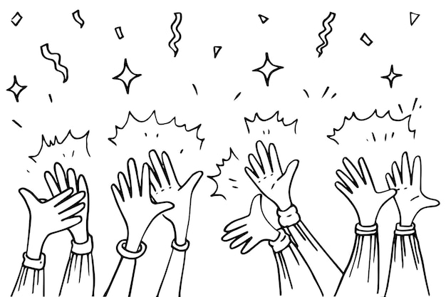Premium Vector | Applause hand draw vector illustration Premium Vector | Applause hand draw vector illustration