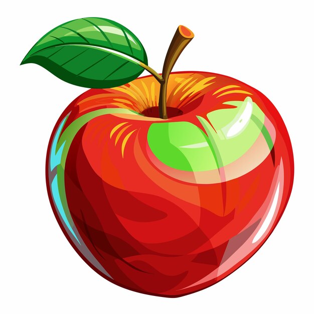 An apple with a green stem and a red and green apple | Premium AI ... An apple with a green stem and a red and green apple | Premium AI ...