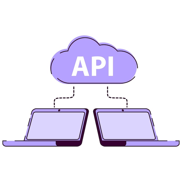 Premium Vector Application Programming Interface Connect Between Software Or Application 8448