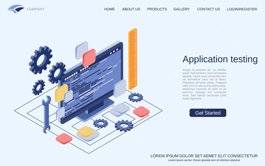 Premium Vector Application Testing Program Coding Gui Construction Flat 3d Isometric Vector