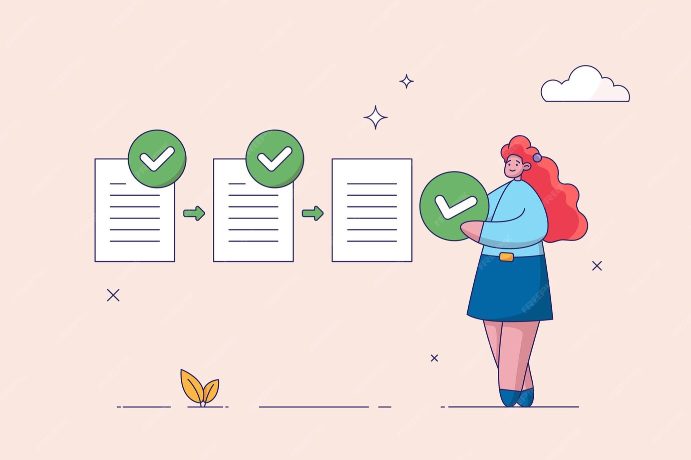 Premium Vector | Approval document concept Project tracking or goal ... Premium Vector | Approval document concept Project tracking or goal ...