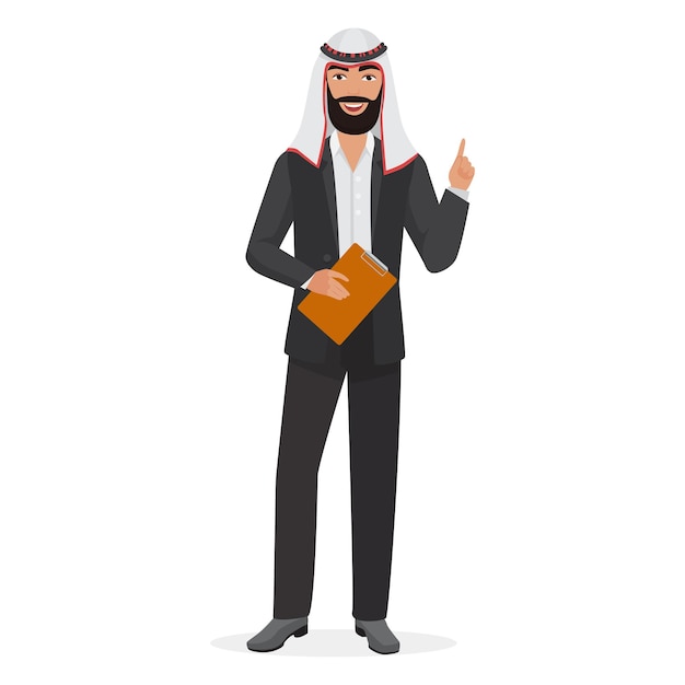 Premium Vector | Arab businessman pointing gesture Premium Vector | Arab businessman pointing gesture