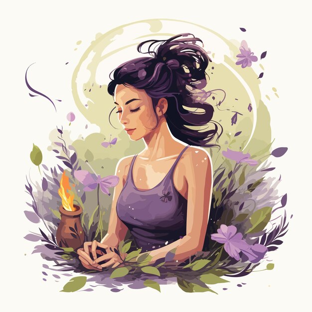 Premium Vector | Aroma therapy vector illustration Premium Vector | Aroma therapy vector illustration