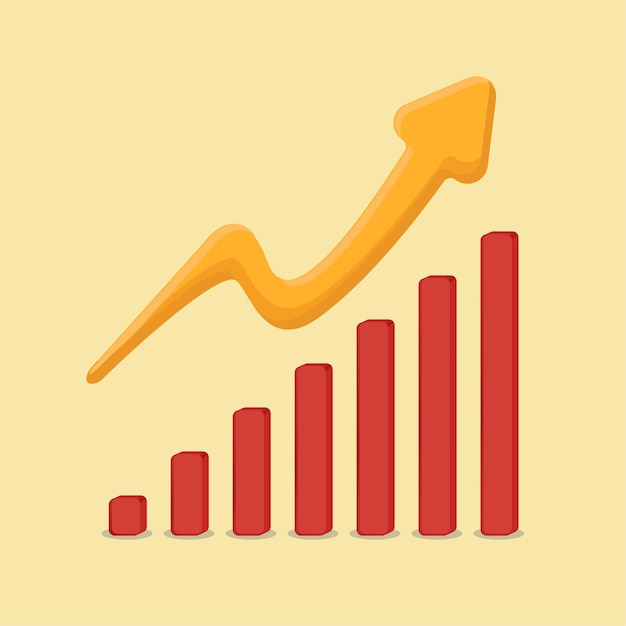 Premium Vector | Arrow growth progress bar chart infograpic up Premium Vector | Arrow growth progress bar chart infograpic up
