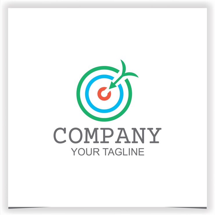 Premium Vector | Arrow on target logo design vector Premium Vector | Arrow on target logo design vector