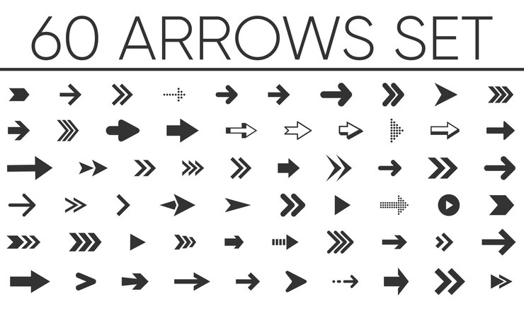 Premium Vector Arrows Big Black Set Icons Arrow Icon Arrow Vector