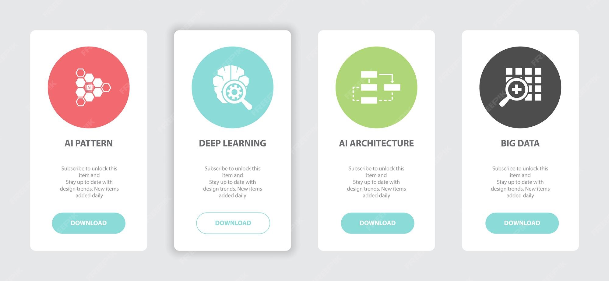 Premium Vector | Artificial intelligence 4 webpage banners concept ...