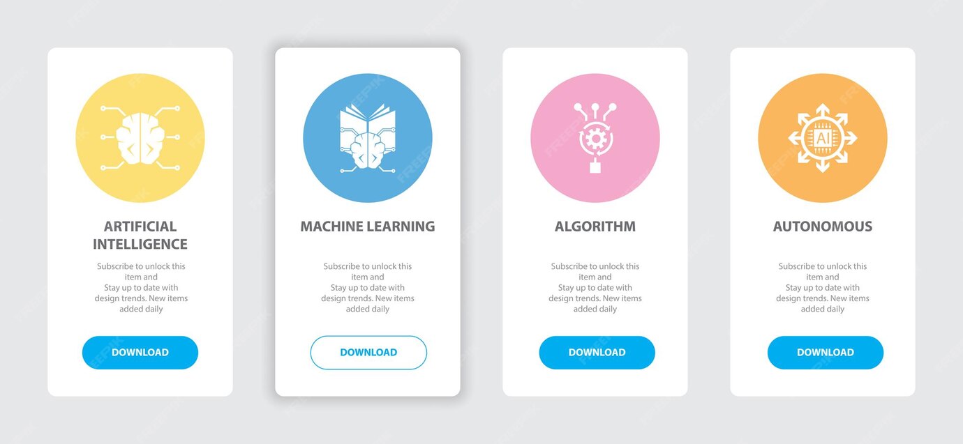 Premium Vector | Artificial intelligence 4 webpage banners concept ...