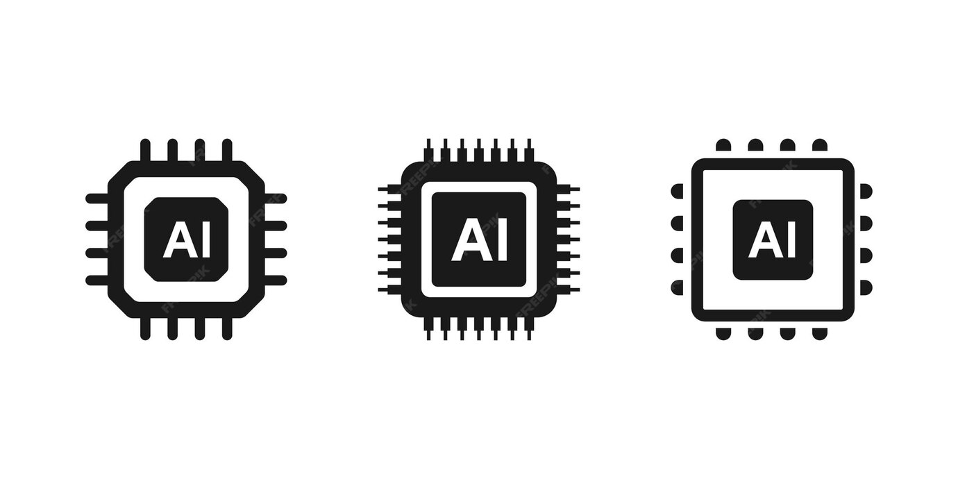 Premium Vector | Artificial intelligence AI processor chip vector icon symbol and AI Processor ...