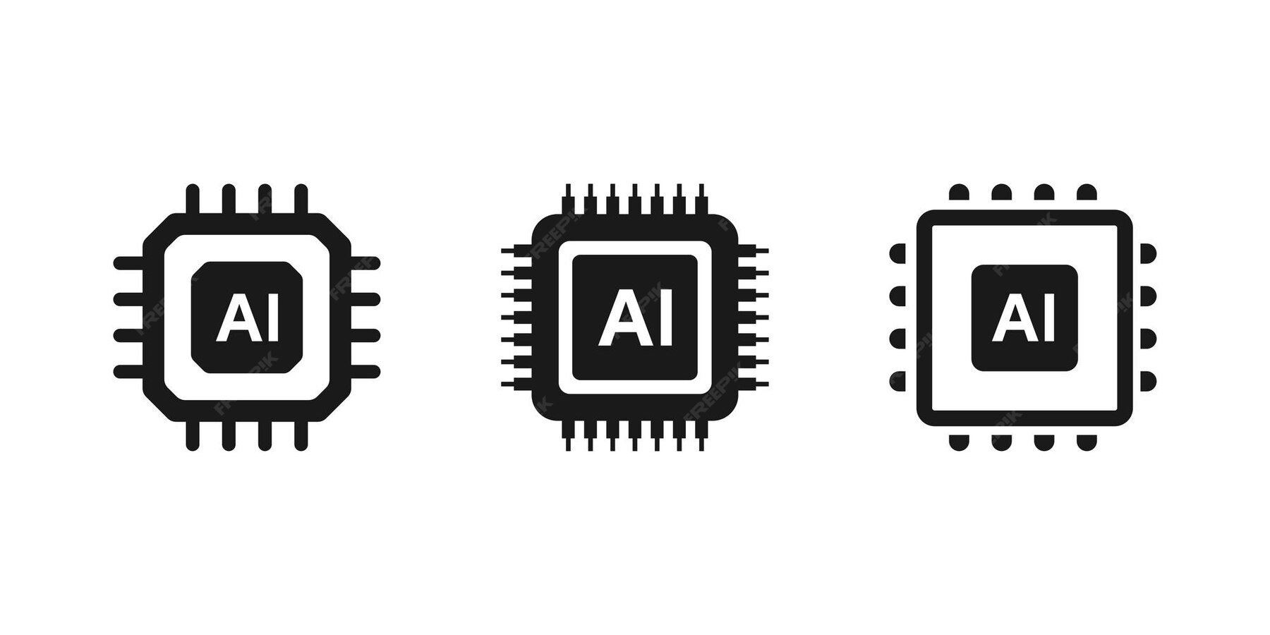 Premium Vector | Artificial intelligence AI processor chip vector icon symbol and AI Processor ...