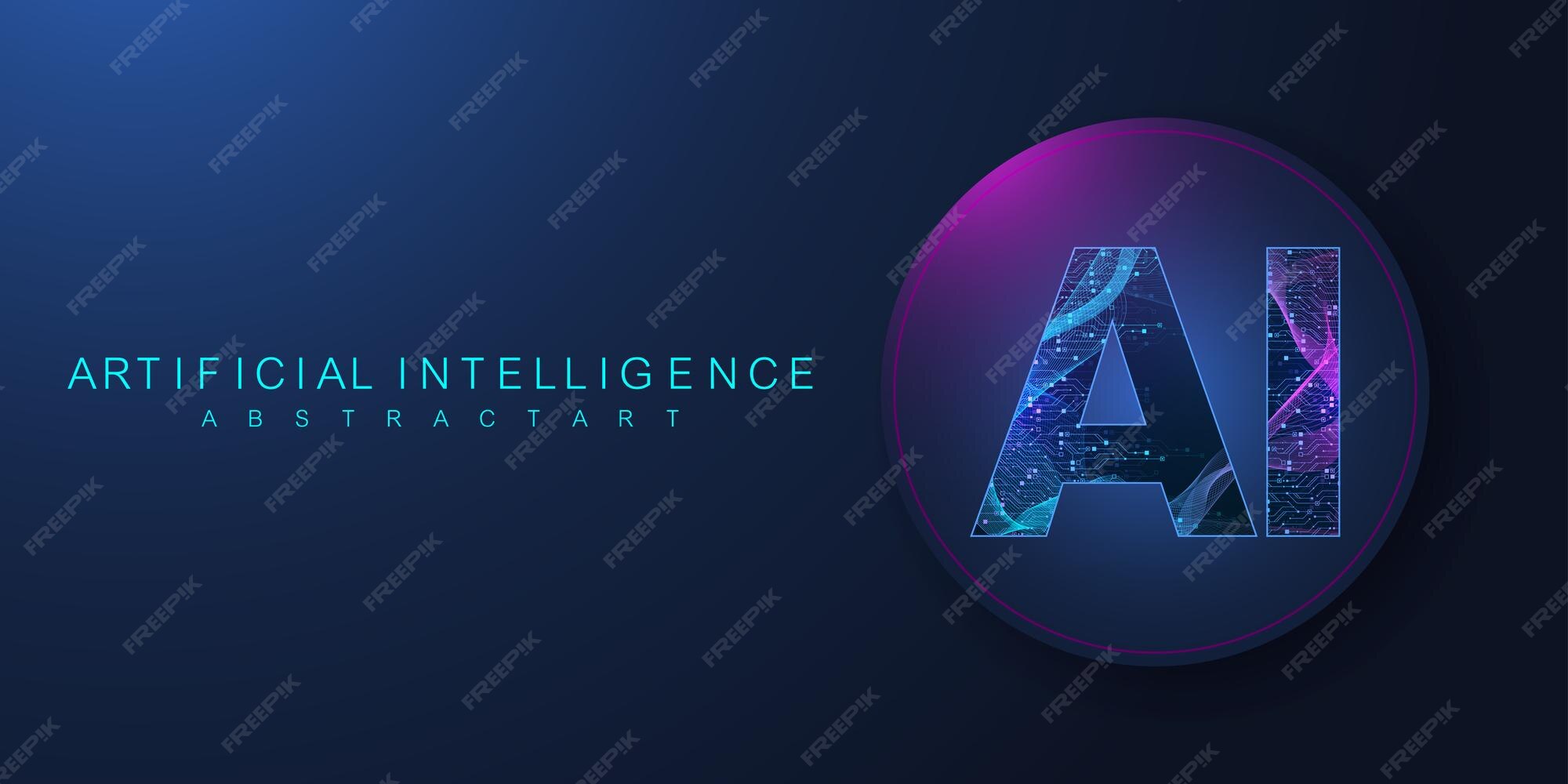 인공 지능 및 기계 학습 개념 미래형 벡터 기호 인공 지능 무선 기술 설계 신경망 및 현대 기술 개념 프리미엄 벡터