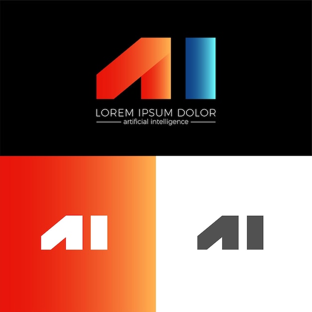 Premium Vector | Artificial intelligence brand identity Premium Vector | Artificial intelligence brand identity