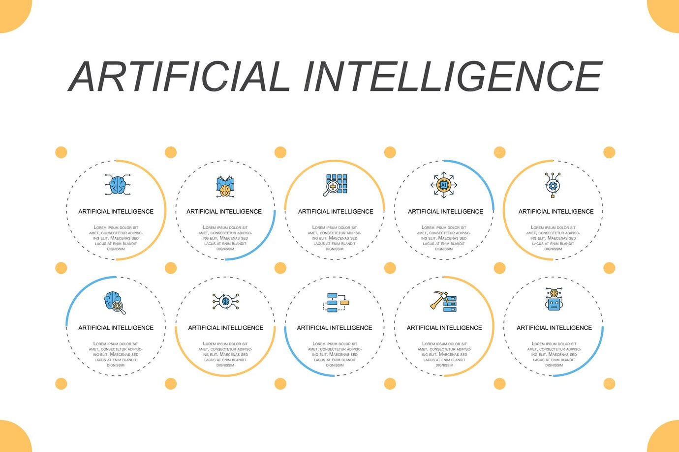 Premium Vector | Artificial intelligence infographics for business concept with icons machine ...