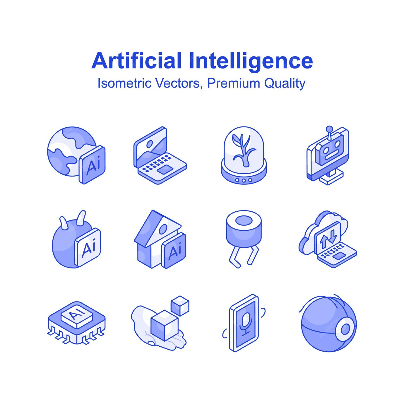 Premium Vector | Artificial intelligence isometric icons set ready to ... Premium Vector | Artificial intelligence isometric icons set ready to ...