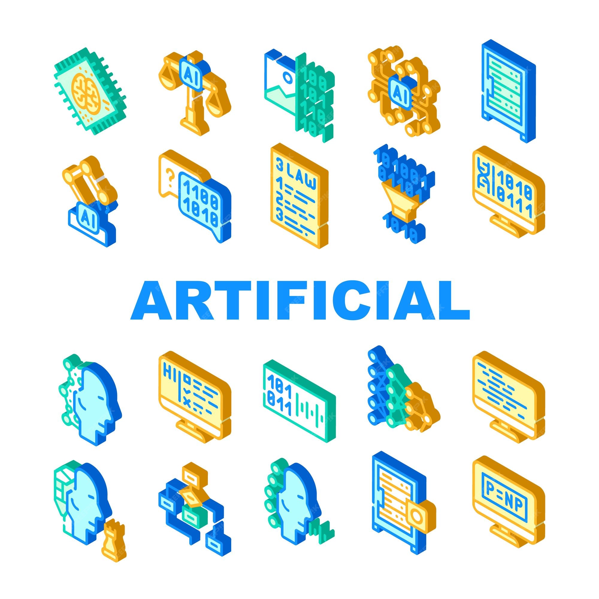Premium Vector | Artificial Intelligence System Icons Set Vector ...