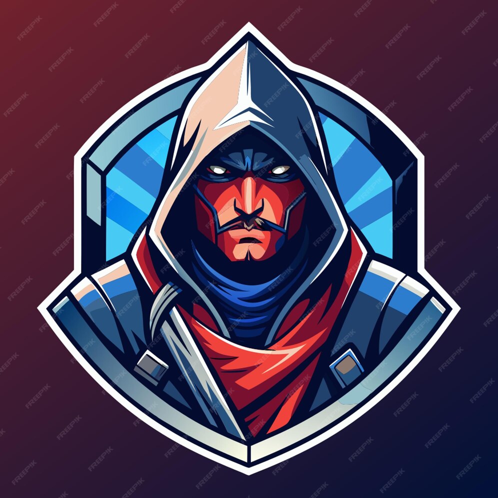 Assassin Logo Sticker Vector Illustration Flat 2 Premium Ai Generated Vector