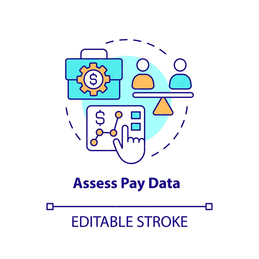 Premium Vector | Assess pay data concept icon Premium Vector | Assess pay data concept icon
