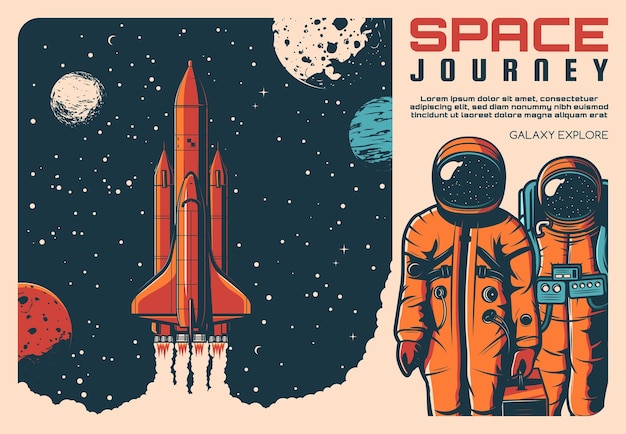 Premium Vector | Astronauts and spaceship Galaxy explore journey Premium Vector | Astronauts and spaceship Galaxy explore journey