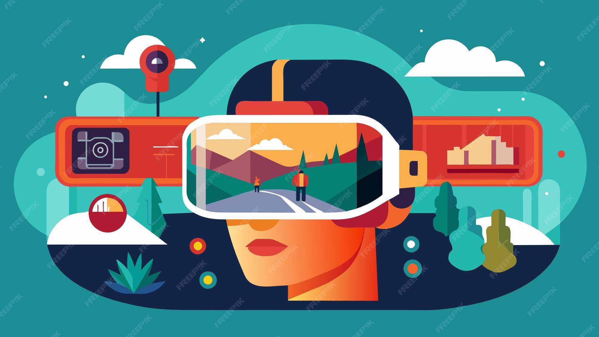 Premium Vector | An augmented reality headset that overlays a users ... Premium Vector | An augmented reality headset that overlays a users ...