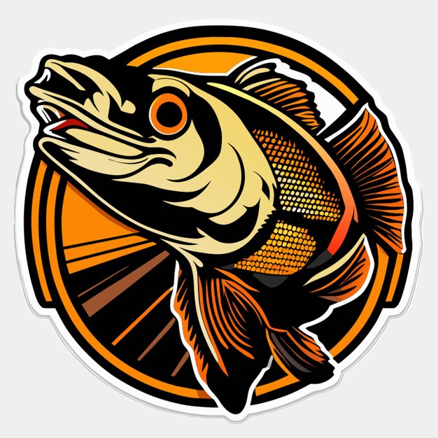 Premium Vector | Australian flathead perch sticker Premium Vector | Australian flathead perch sticker