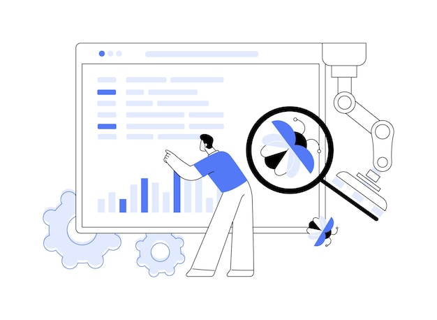 Premium Vector | Automated testing abstract concept vector illustration Premium Vector | Automated testing abstract concept vector illustration