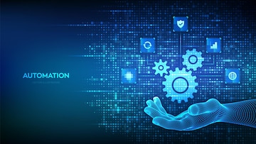 Premium Vector | Automation software gears icon made with binary code ...