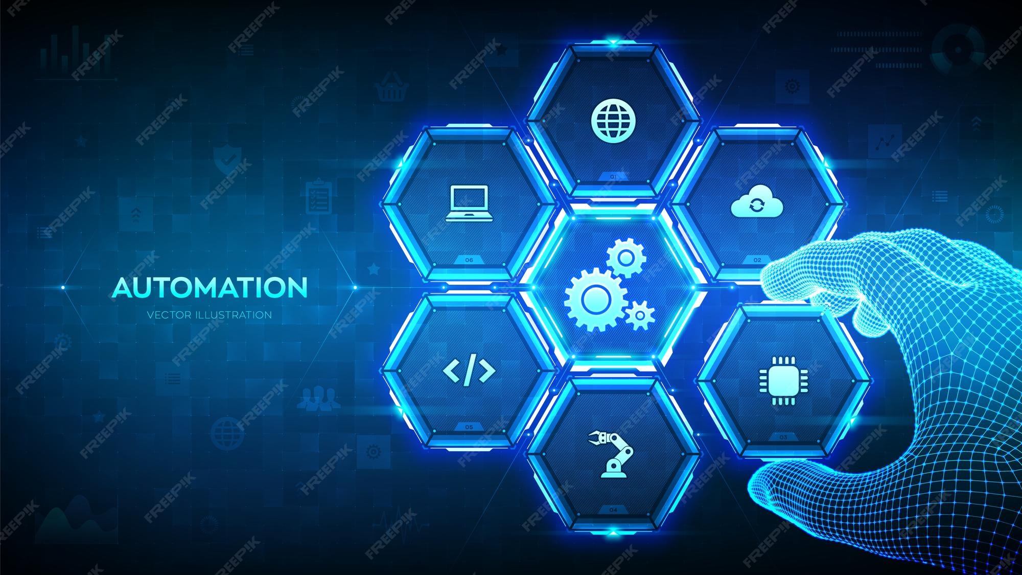 Premium Vector | Automation software iot and automation concept as an ...