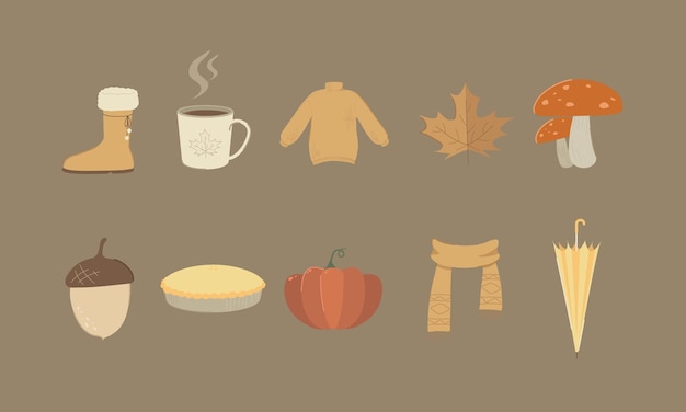 Premium Vector | Autumn element set Premium Vector | Autumn element set